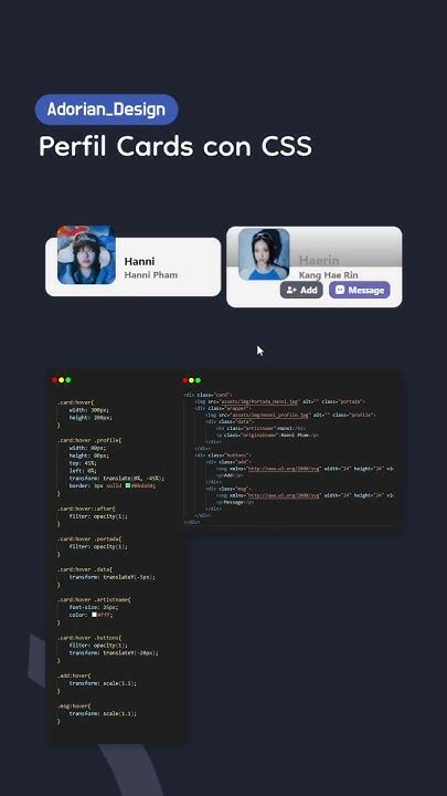 perfil cards con css coding cssdesign html desarrolloweb