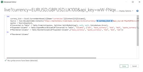 Import Currency Rates Into Excel With Power Query Part 2 Tradermade