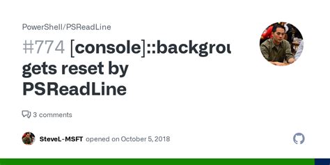 Console Backgroundcolor Gets Reset By Psreadline Issue Powershell Psreadline Github