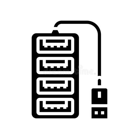 Hub Usb Glyph Icon Vector Illustration Stock Vector Illustration Of Purchases Mini 242272428