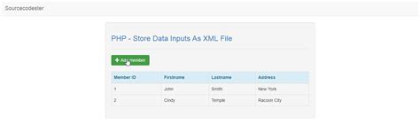 Php Store Data Inputs As Xml File Sourcecodester