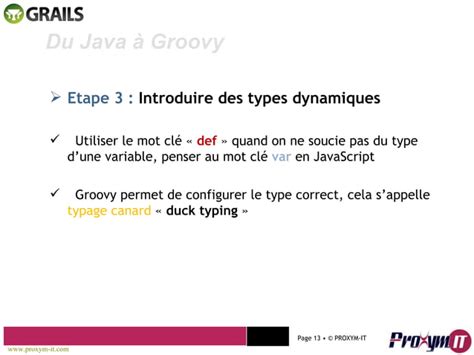 présentation du framework grails ppt