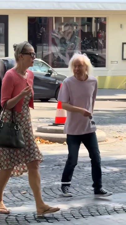 Acdc Legend Angus Young Strolling Through Paris With Wife Ellen ⚡🇫🇷