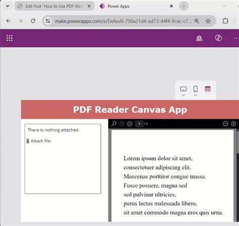 how to use pdf viewer control in power apps