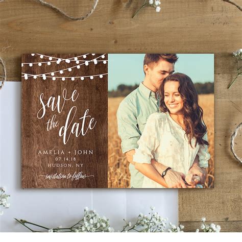 Rustic Save The Date Etsy