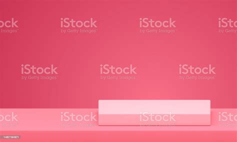 Pink 3d Podium Squared Basic Foundation Minimalist Modern Stage Geometric Design Realistic