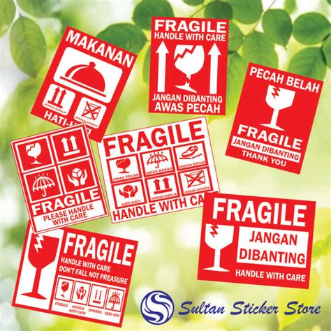 Sticker Fragile Stiker Awas Pecah Jangan Dibanting Lazada Indonesia
