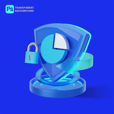 Premium Psd Security Badge With Padlock 3d Icons