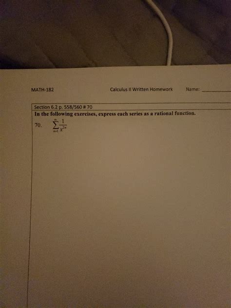 Solved Math 182 Calculus Ii Written Homework Name Section