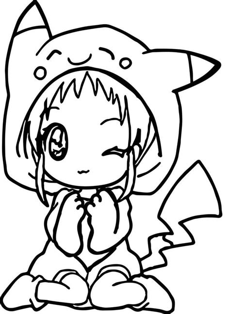 Tô màu Hình Nhân Vật Anime Đáng Yêu Trang Tô Màu Cho Bé