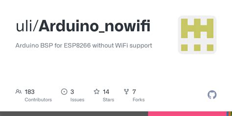 Github Uliarduinonowifi Arduino Bsp For Esp8266 Without Wifi Support