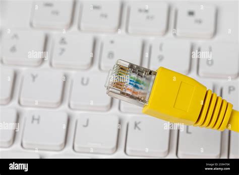 Ethernet Cable And Computer Keyboard Lan Network Data Transfer Speed