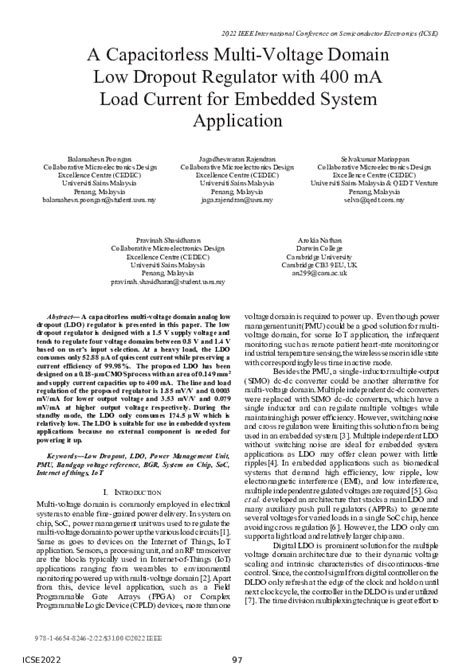pdf a capacitorless multi voltage domain low dropout regulator with