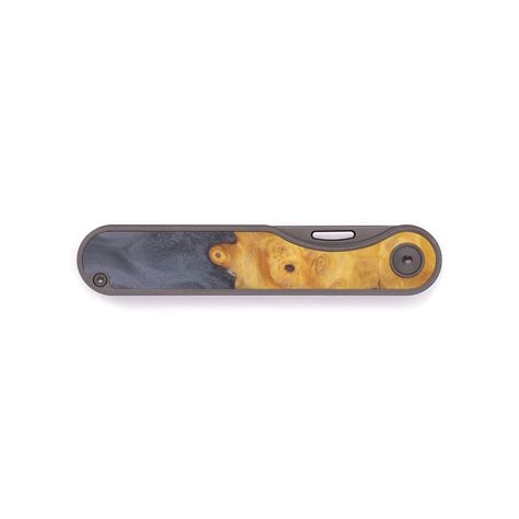 Minimalist Woodresin Pocket Knife Jami Pure Black 605965 Carved