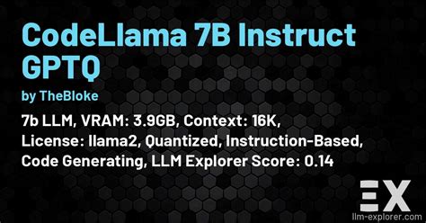 Codellama 7b Instruct Gptq By Thebloke Benchmarks Features And Detailed Analysis Insights On