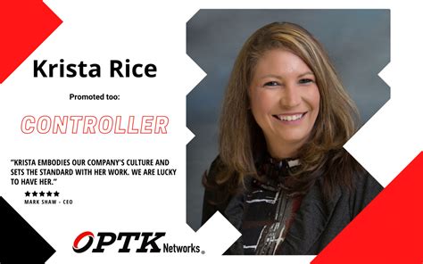Optk Networks Promotes Krista Rice To Controller Optk Networks