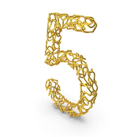 Golden Wire Number 5 3d Envato Elements