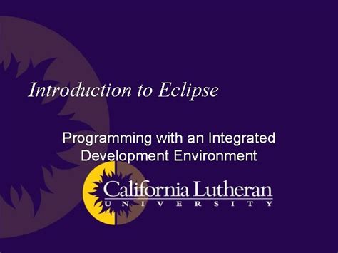 introduction to eclipse programming with an integrated development