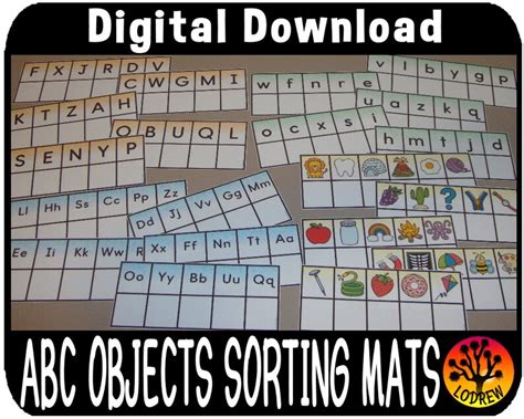 Alphabet Objects Sorting Mats Printable Game Literacy Center Etsy