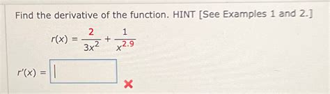 Solved Find The Derivative Of The Function Hint [see