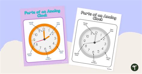 Analog Clock Template Clock Face Blackline Master Clock Face