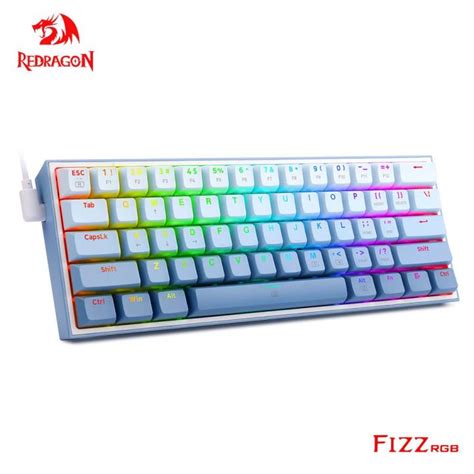REDRAGON Fizz K617 RGB USB Mini Mechanical Gaming Wired Keyboard Red Switch 61 Key Gamer For