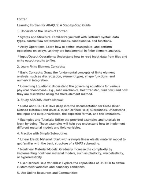 Fortran I Abaqus Pdf Finite Element Method Control Flow