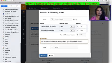 How To Reinvest In Bitconnect With BCC Lending Wallet YouTube