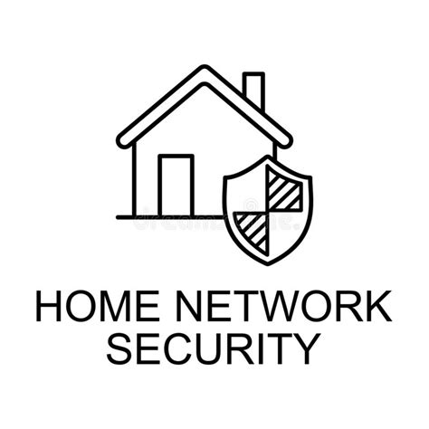 Home Network Security Outline Icon Element Of Data Protection Icon With Name For Mobile Concept