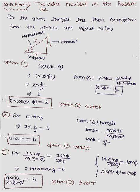 [solved] for the triangle shown choose the three expressions from