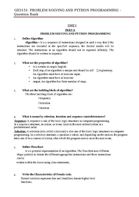 Ge3151 Problem Solving And Python Programming Question Bank Studocu