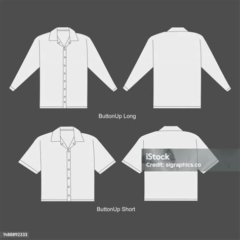 스트리트웨어 여성용 Buttonup 짧은 긴팔 셔츠 패션 플랫 스케치 벡터 일러스트레이션 Cad 모형 짧은 소매 템플릿입니다