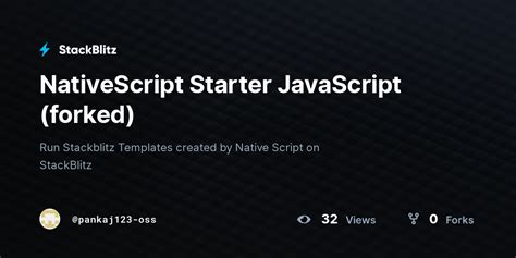nativescript starter javascript forked stackblitz