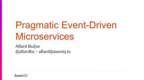 Pragmatic Event Driven Microservices Pdf