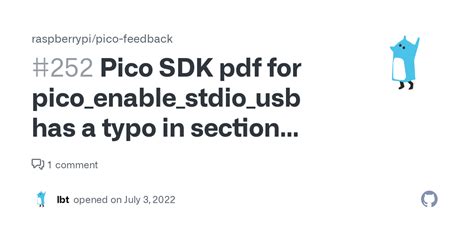 Pico SDK Pdf For Pico Enable Stdio Usb Has A Typo In Section P Issue