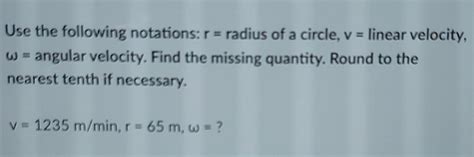 Solved Use The Following Notations R Radius Of A Circle Chegg