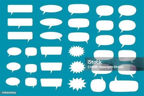 말풍선 집합입니다 말풍선 텍스트 만화 채팅 상자 메시지 상자를 말합니다 빈 빈 흰색 말풍선 공란에 대한 스톡 벡터 아트 및 기타 이미지 Istock