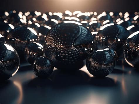 Premium Ai Image Futuristic Abstract Spheres Geometric Background Created With Generative Ai