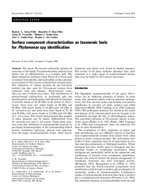 pdf surface component characterization as taxonomic tools for