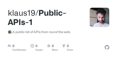 github klaus19 public apis 1 📚 a public list of apis from round the web