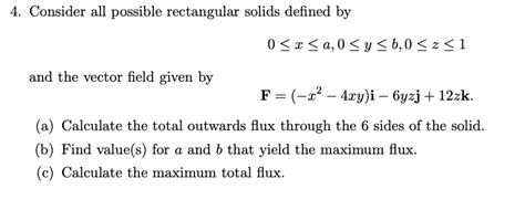 Solved 4 Consider All Possible Rectangular Solids Defined