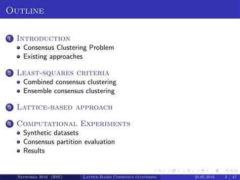 A Lattice Based Consensus Clustering Ppt