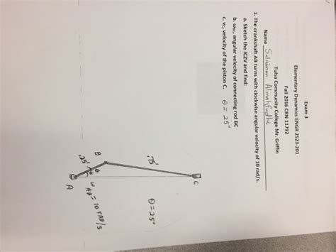 solved exam 3 elementary dynamics engr 2523 201 fall 2016