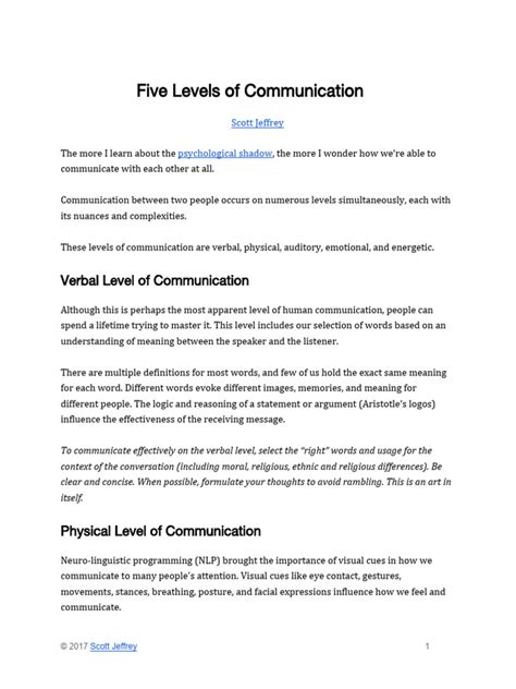 Five Levels Of Communication Pdf