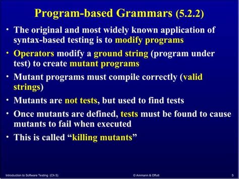 Software Testing Introduction Program Based Grammars Ppt