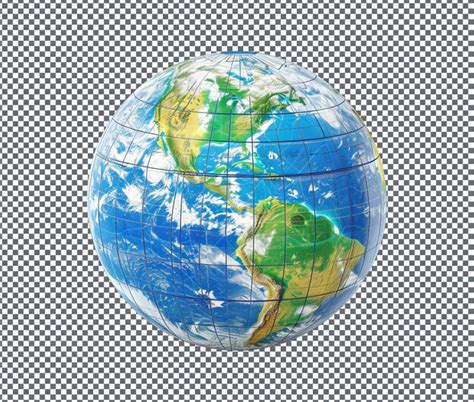 Magnificent Globe With Grid Lines Isolated On Transparent Background Premium AI Generated PSD
