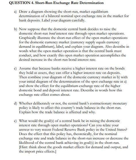 Solved QUESTION 4 Short Run Exchange Rate Determination A Chegg Com