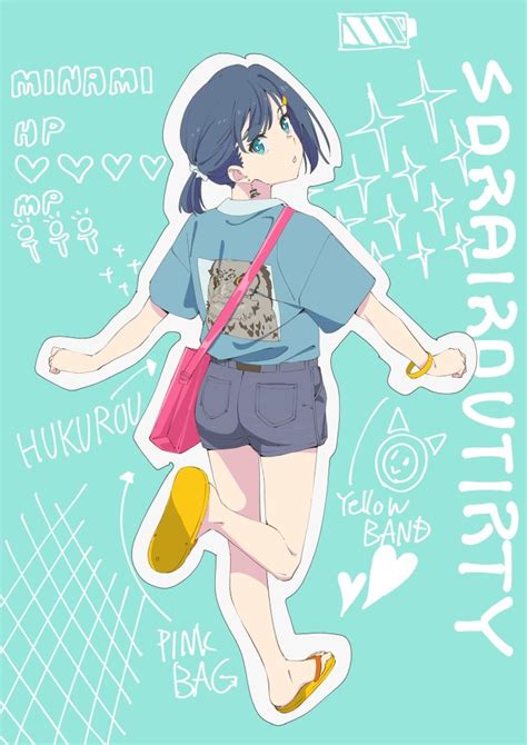 Saitou Kengo Aoba Minami Sorairo Utility Official Art Girl Aqua Background Battery