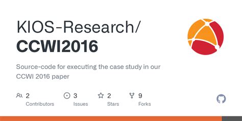 GitHub KIOS Research CCWI Source Code For Executing The Case Study In Our CCWI Paper