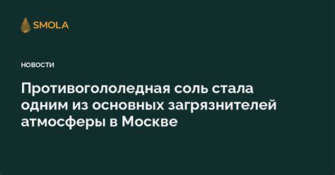 Противогололедная соль стала одним из основных загрязнителей атмосферы ...